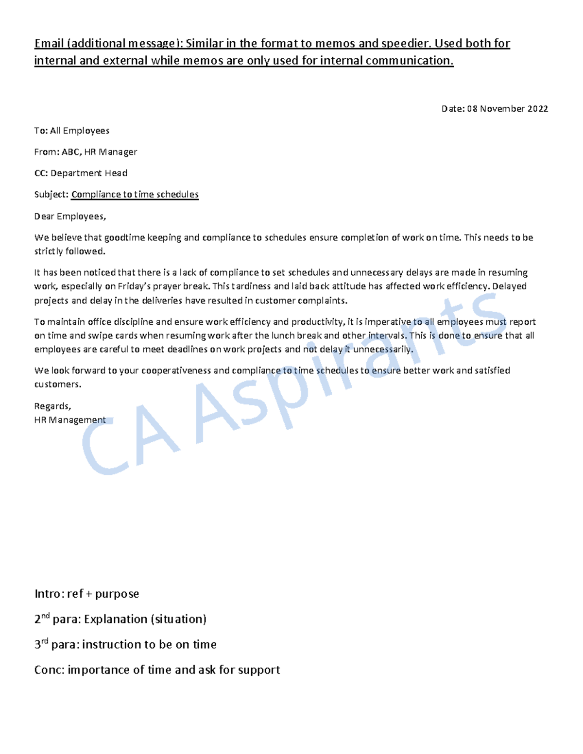 Email - notes - Email (additional message): Similar in the format to ...