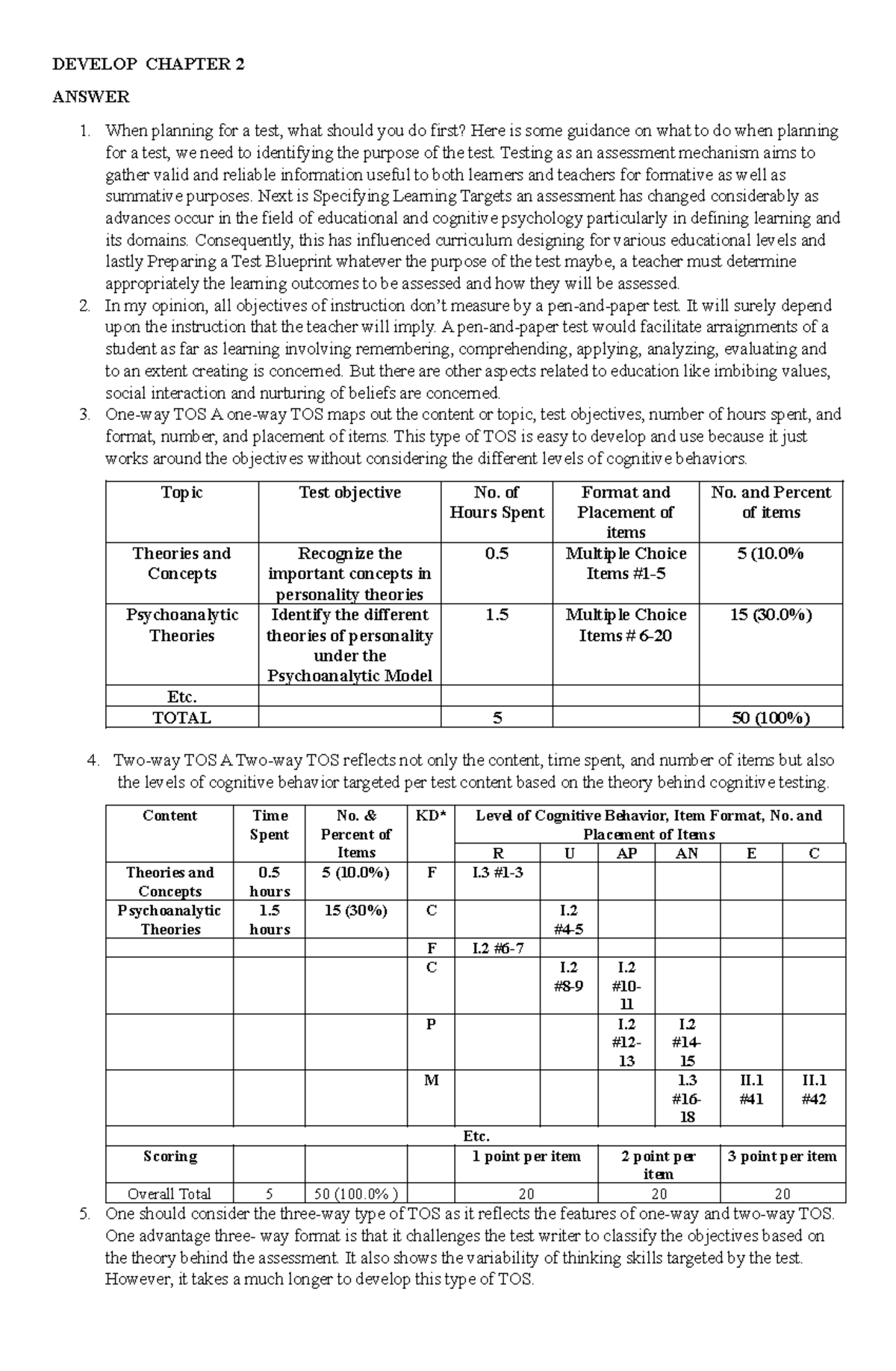 Develop Chapter 2 - USEFUL - DEVELOP CHAPTER 2 ANSWER 1. When planning ...