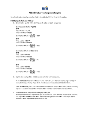 ACC 318 Module Four Assignment Template - ACC 318 Module Four ...