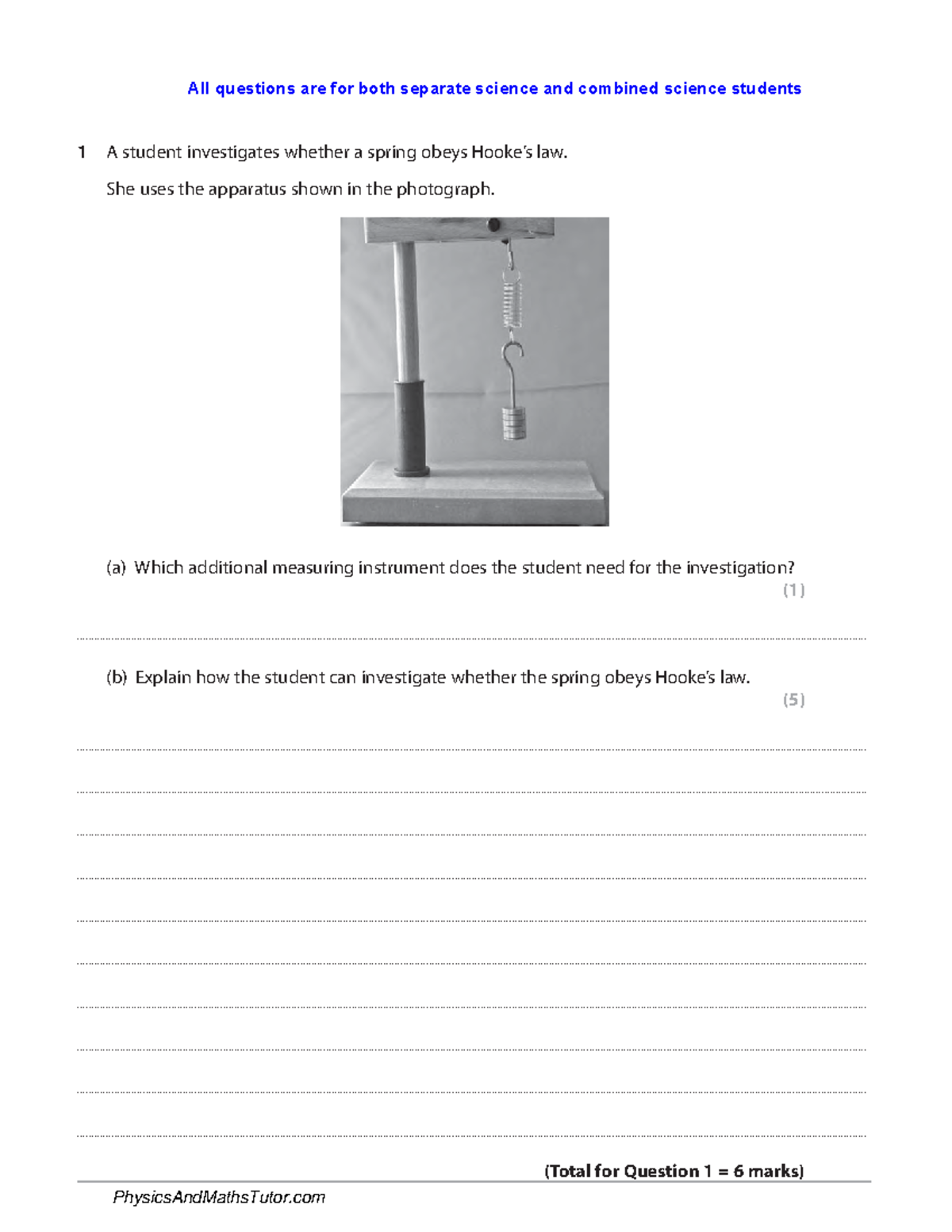 Force Movement Position worksheet - 1 A student investigates whether a ...