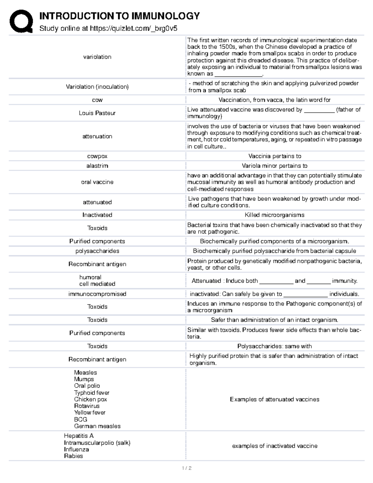 Immunoserrrroooo - just a notes - INTRODUCTION TO IMMUNOLOGY Study ...