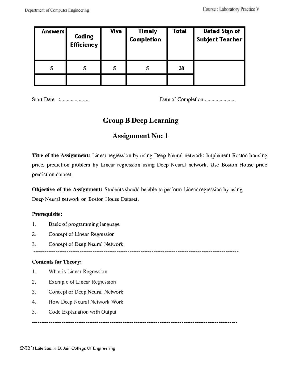 Lp v grpb 1 - Practical - Answers Coding Efficiency Viva Timely Completion Total Dated Sign of ...