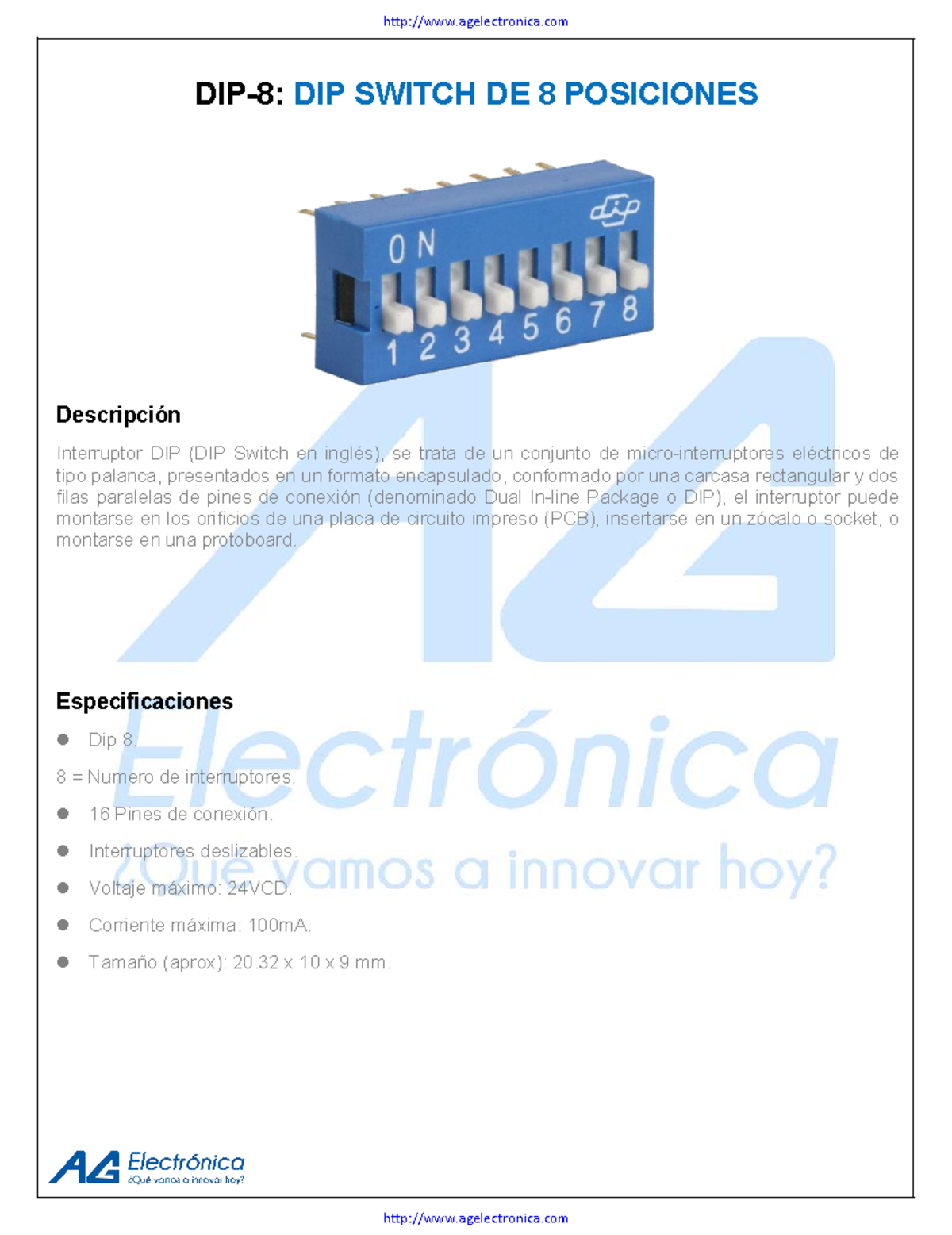 DIP-8 - podría ser útil para tu repaso, prácticas y de orientación ...
