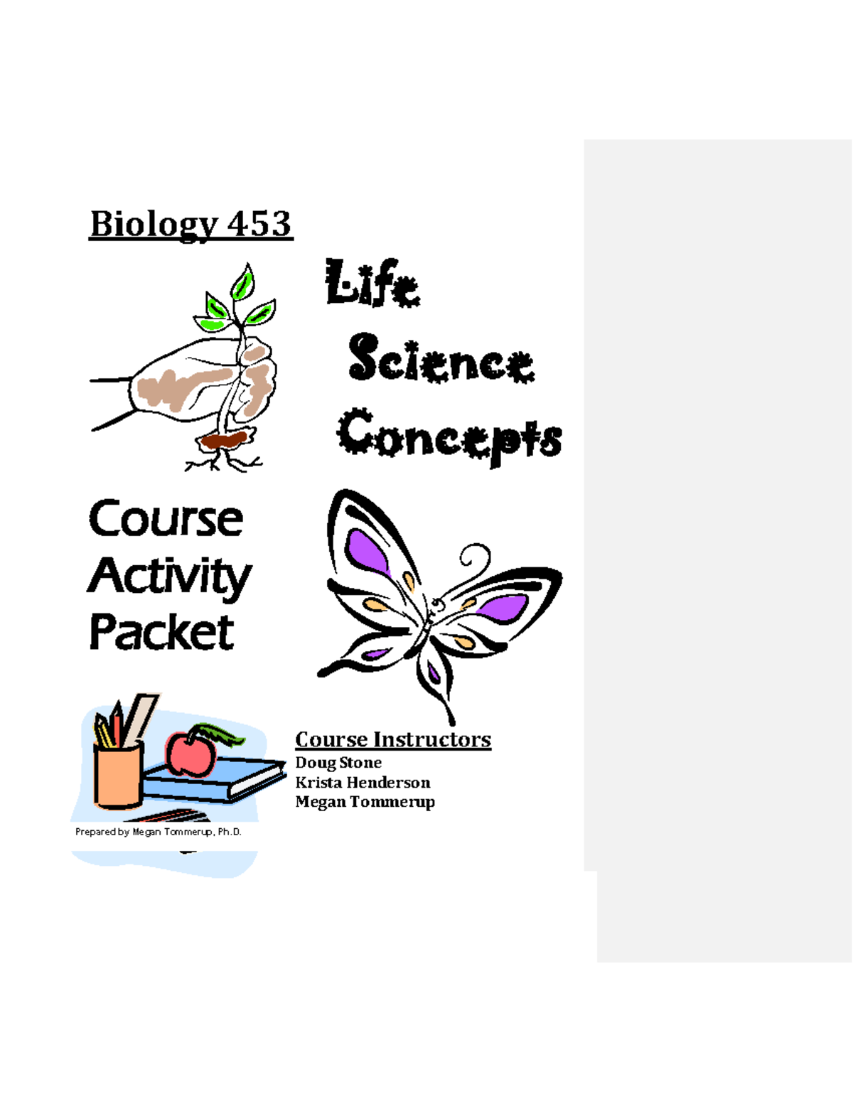 Bio453 Course Packet General - Biology 453 Life Science Concepts Course ...