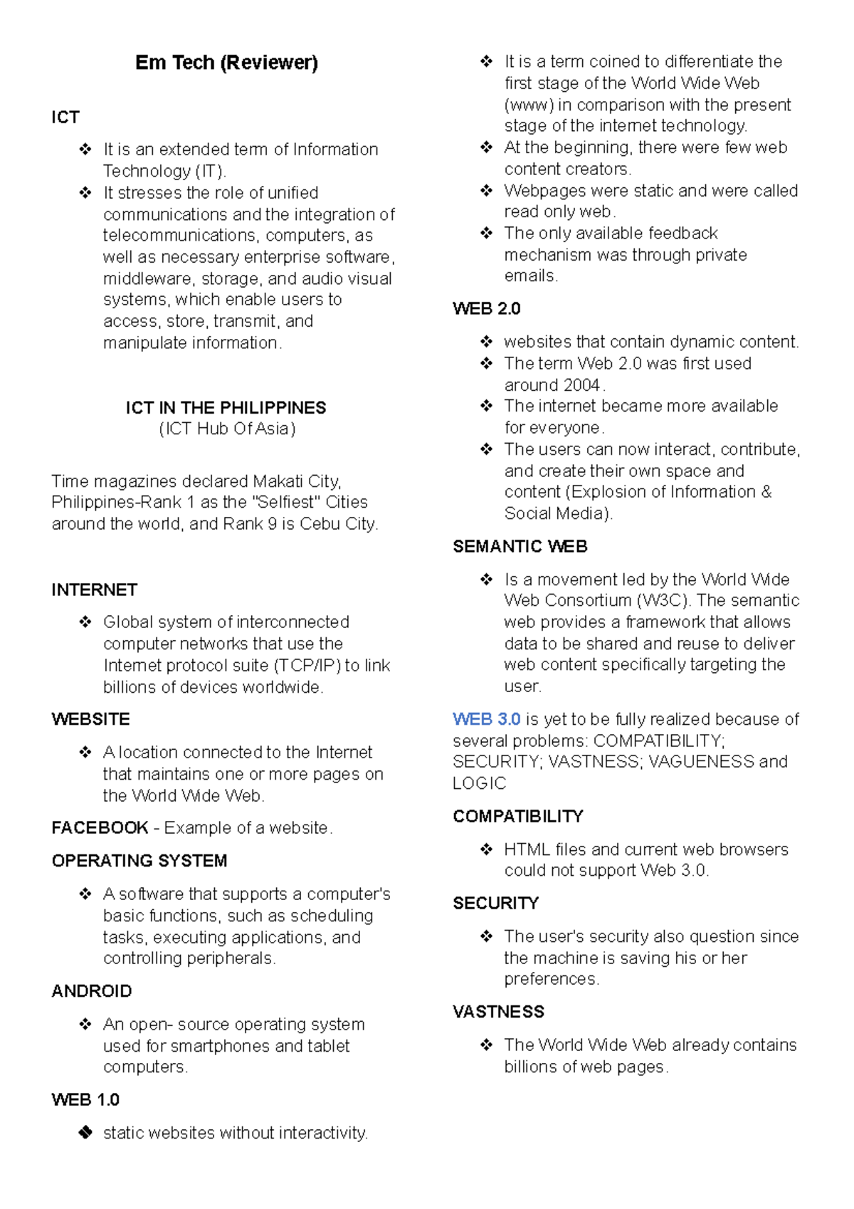 Em-Tech-reviewer - Yess - Em Tech (Reviewer) ICT It is an extended term ...