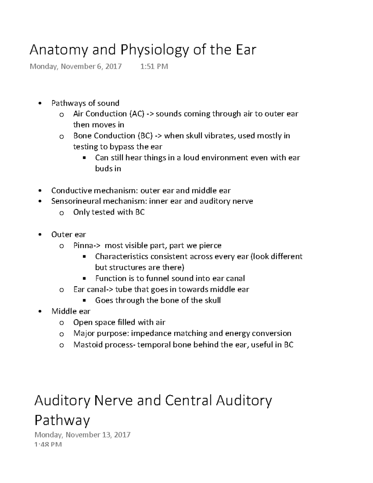 Anatomy + Physiology of the Ear, Auditory Pathway - Pathways of sound ...