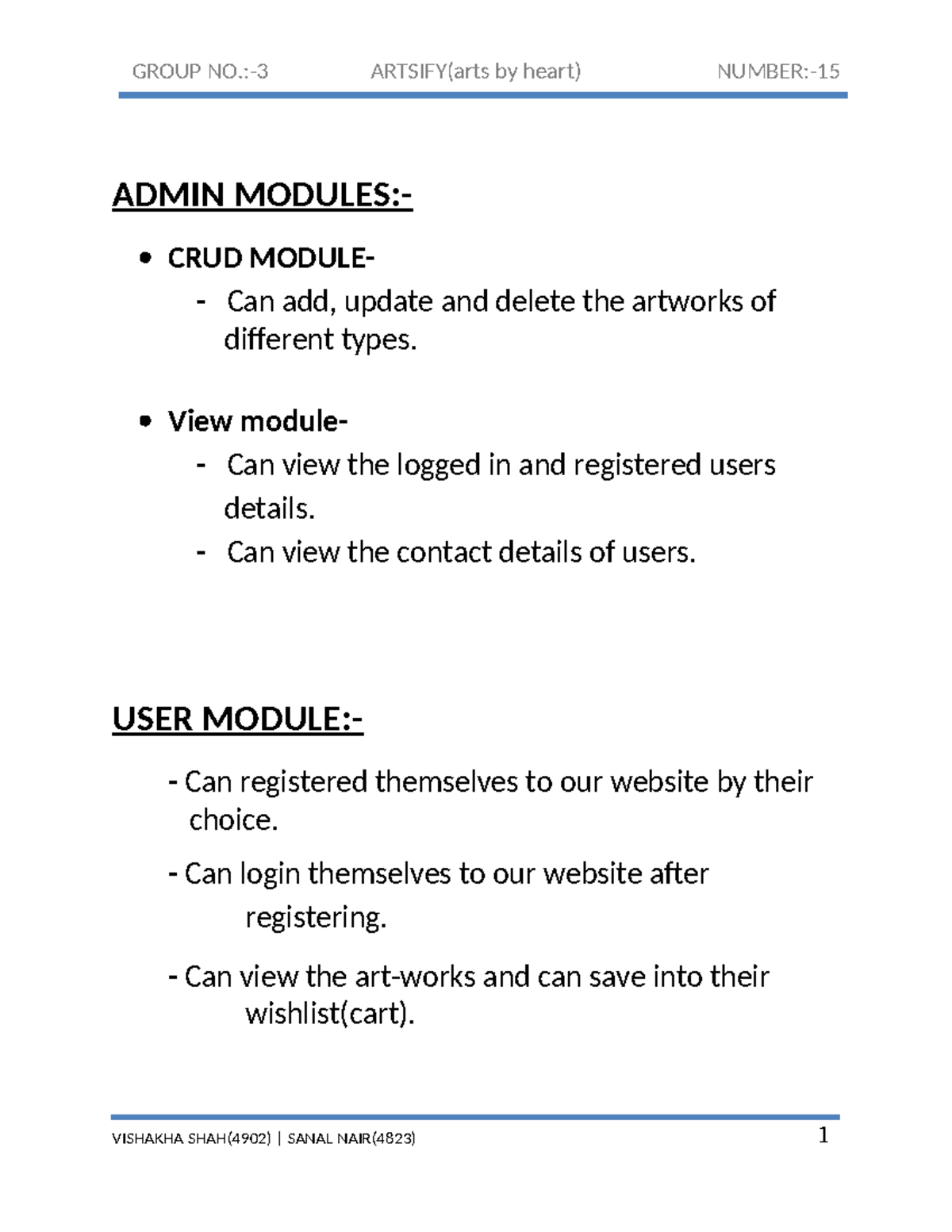 ARTSIFY (arts by heart) - ADMIN MODULES:- CRUD MODULE- Can add, update ...