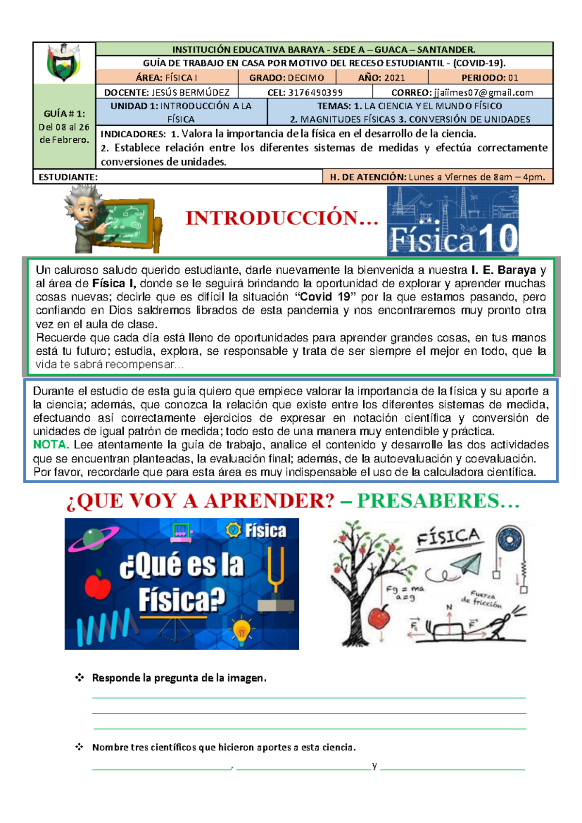 GUÍA # 1- Introducción A LA Física - INSTITUCIÓN EDUCATIVA BARAYA ...