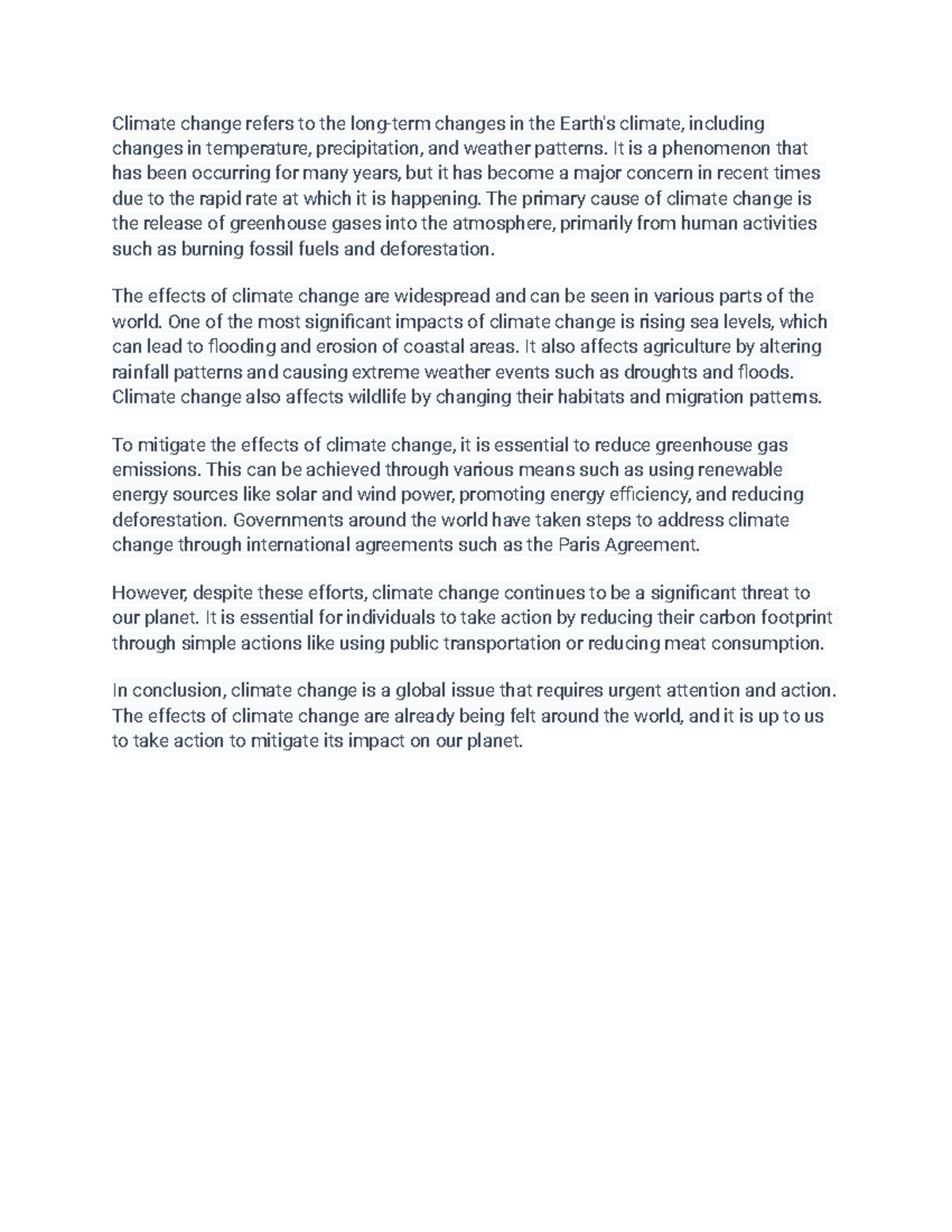 Climate Change - Basically my ENGL PROF made me write random essays ...