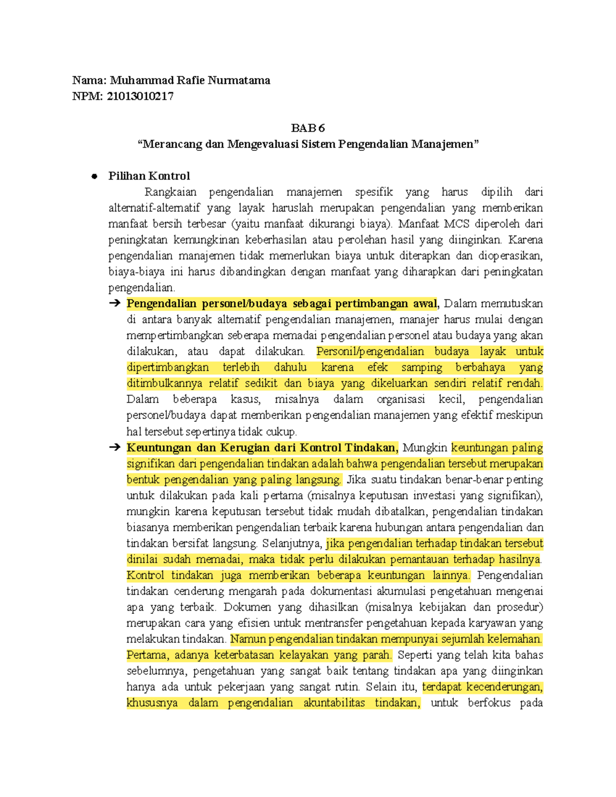 RMK Week 5 SPM - RMK - Nama: Muhammad Rafie Nurmatama NPM: 21013010217 BAB 6 “Merancang dan ...