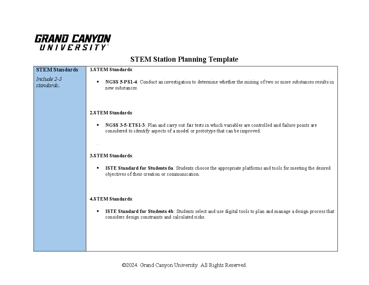 ELM 463 RS T5 Stemstation Planning Template - STEM Station Planning ...