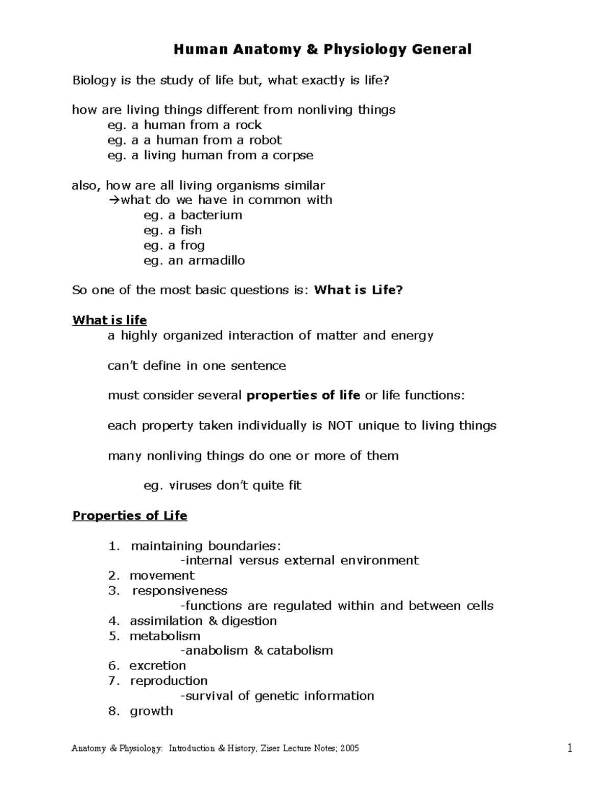 A.A & P Intro, details anatomy notes - Human Anatomy & Physiology ...
