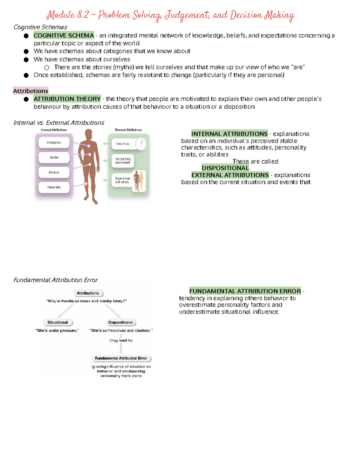 PSYC1000 - Chapter 8 (Lecture Notes) - Module 8 - Problem Solving ...