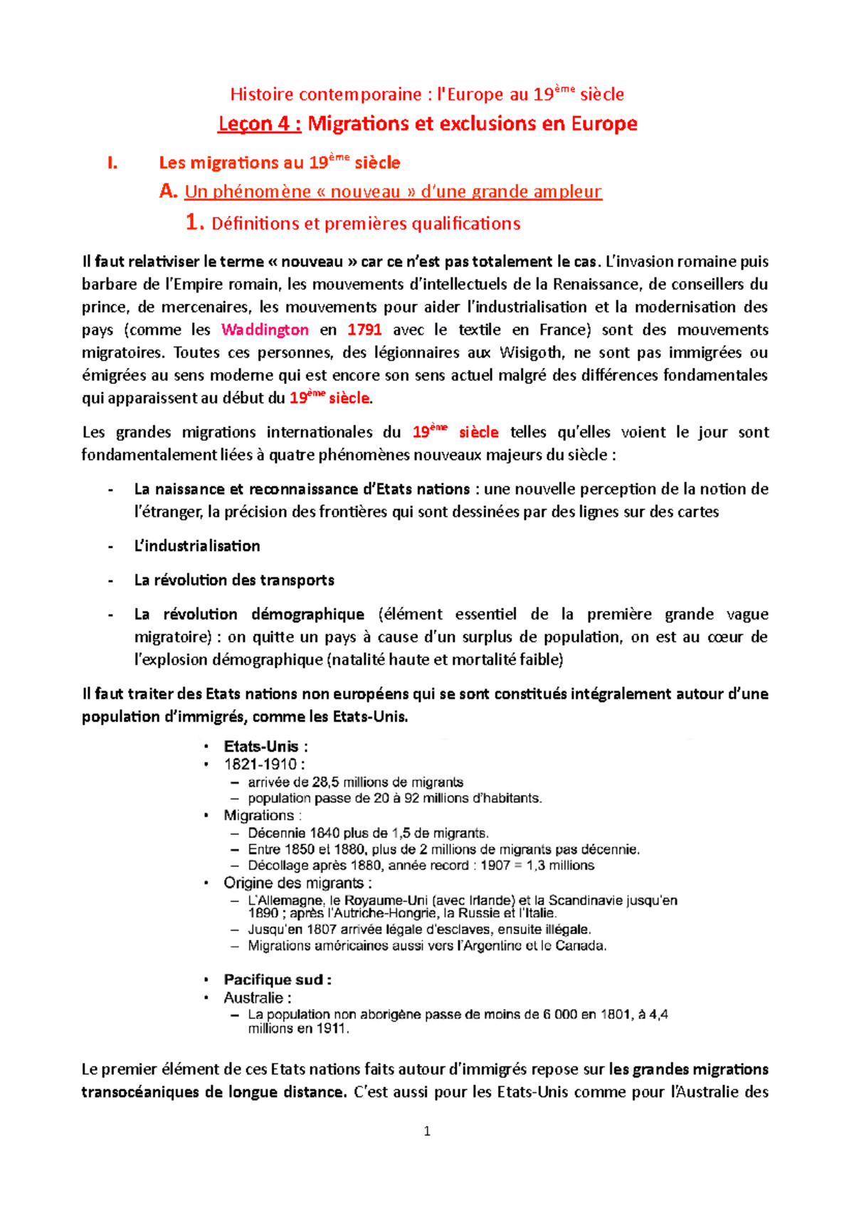 Les migrations internationales - Histoire contemporaine : l'Europe au ...