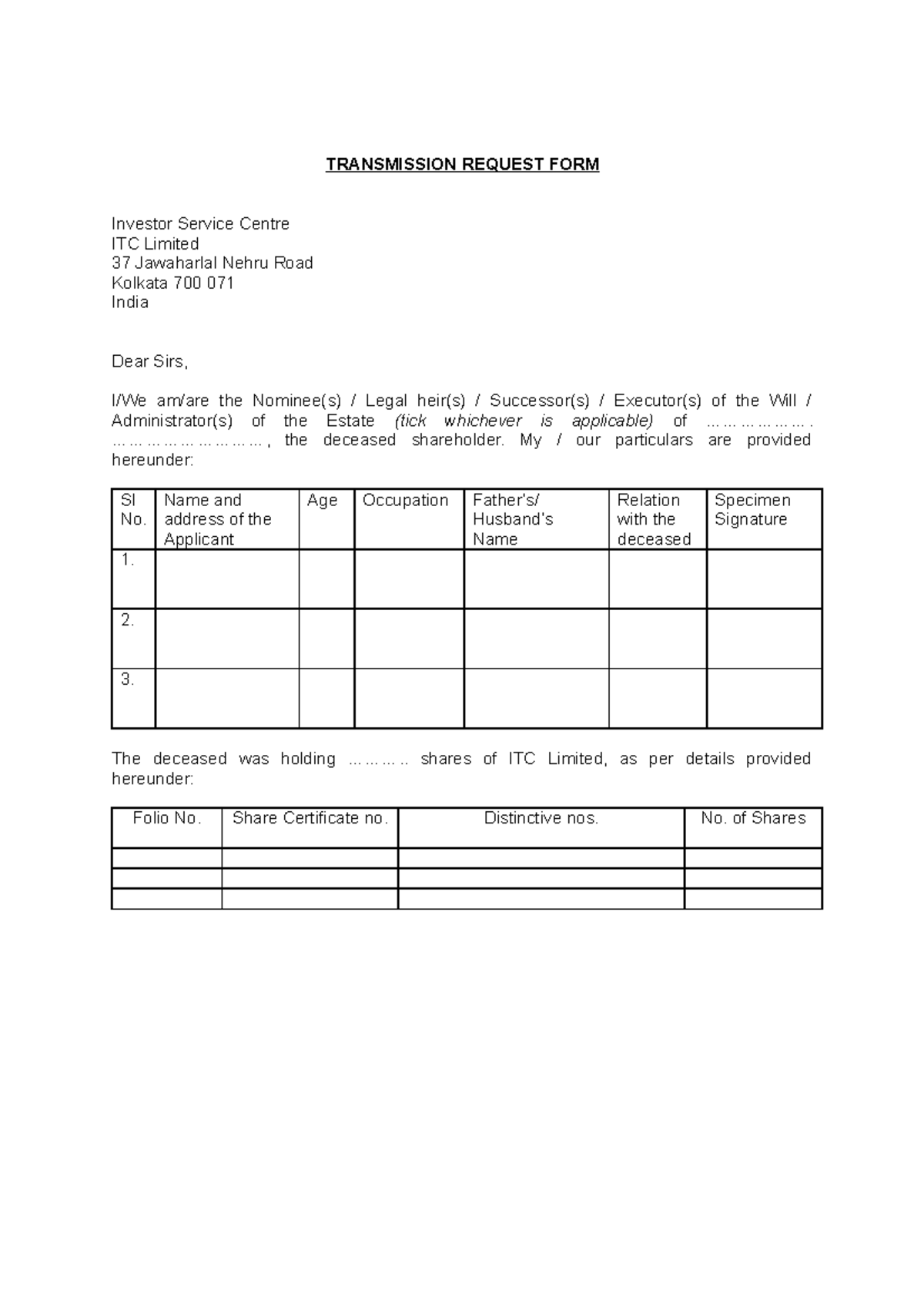 Transmission-Specimens - TRANSMISSION REQUEST FORM Investor Service ...