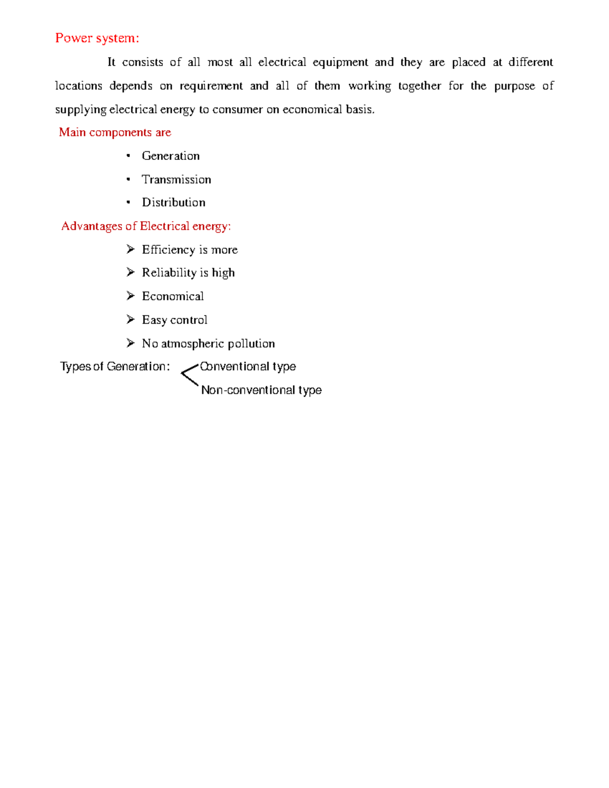 Power generation concepts - Power system: It consists of all most all ...