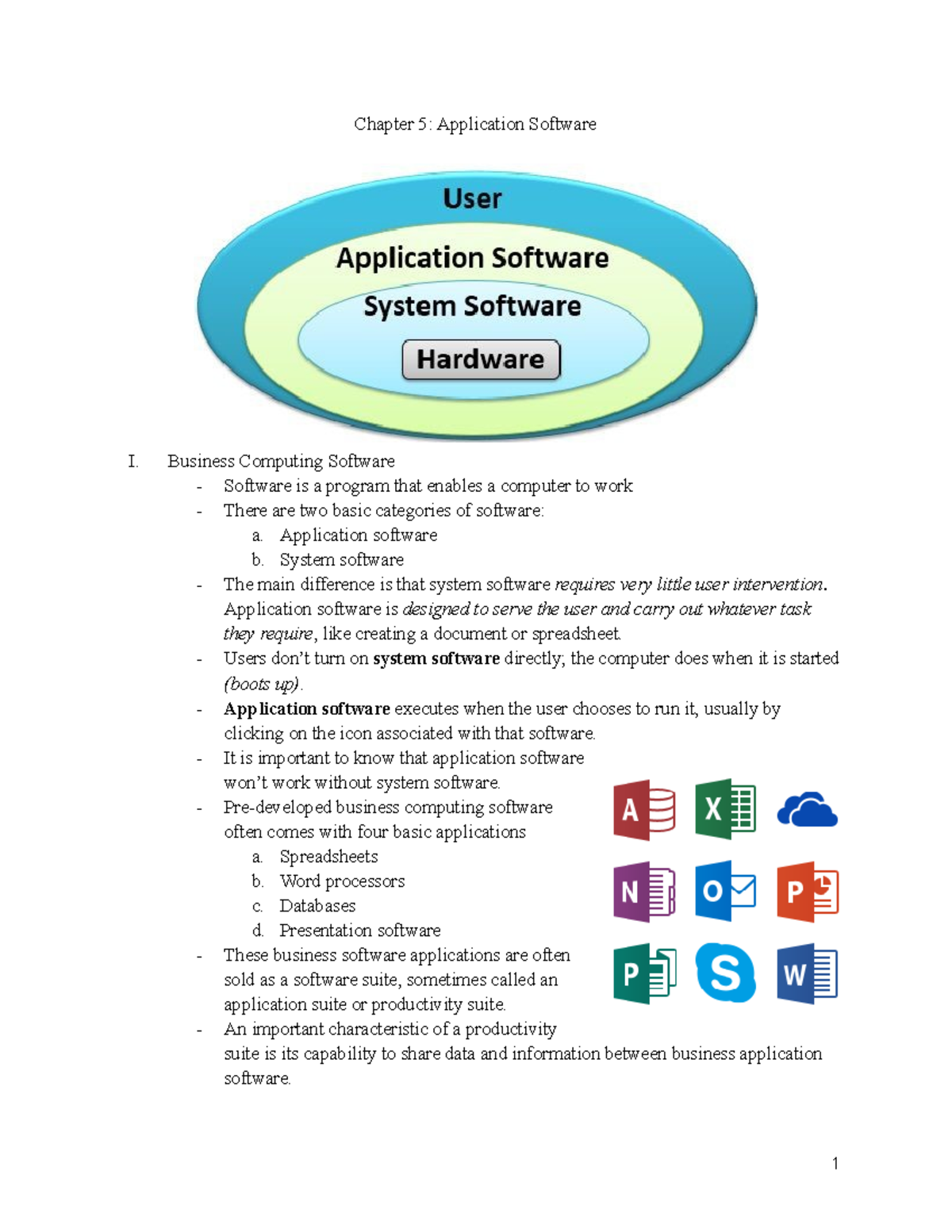 Application Software: Business Computing Software - Studocu