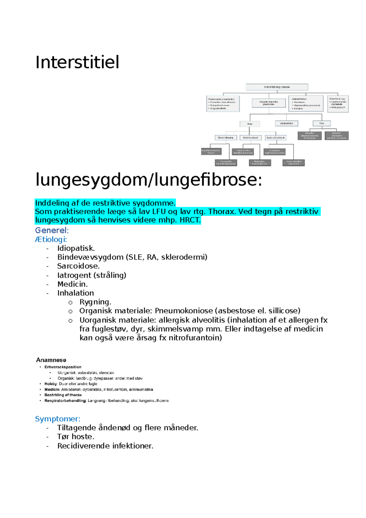 Interstitiel lungesygdom - Interstitiel lungesygdom/lungefibrose ...