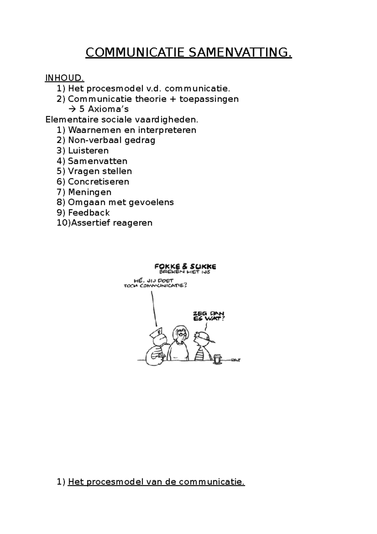 Communicatie Samenvatting - COMMUNICATIE SAMENVATTING. INHOUD. 1) Het ...