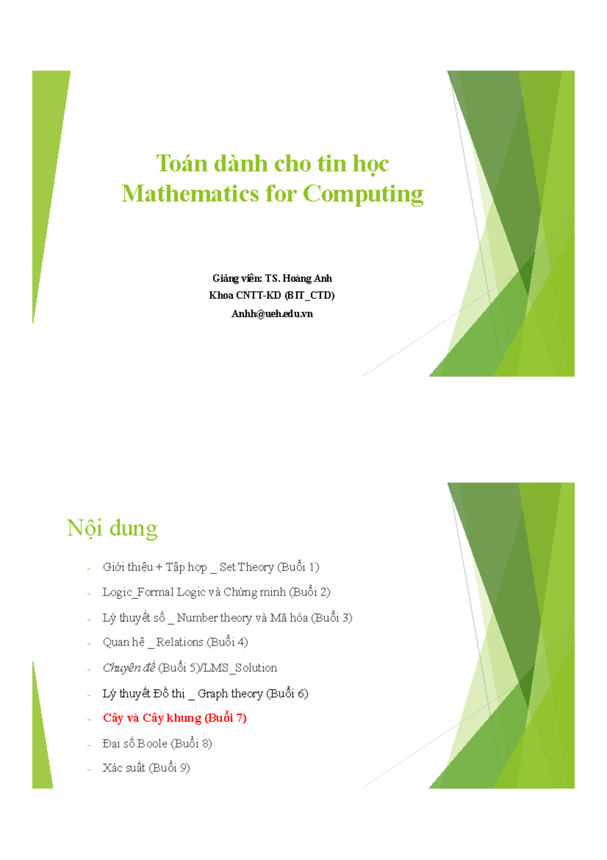 7-M4C Trees Cây B7 - Summary Tin học đại cương - Toán dành cho tin học ...