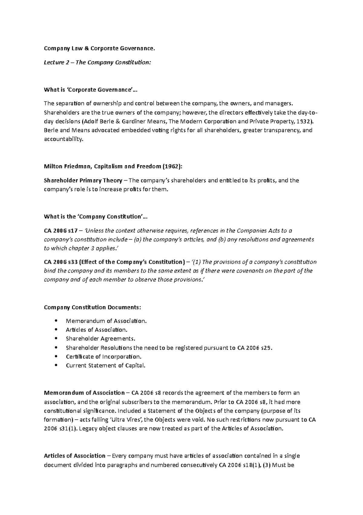 Company Law - Company Constitution - Company Law & Corporate Governance ...