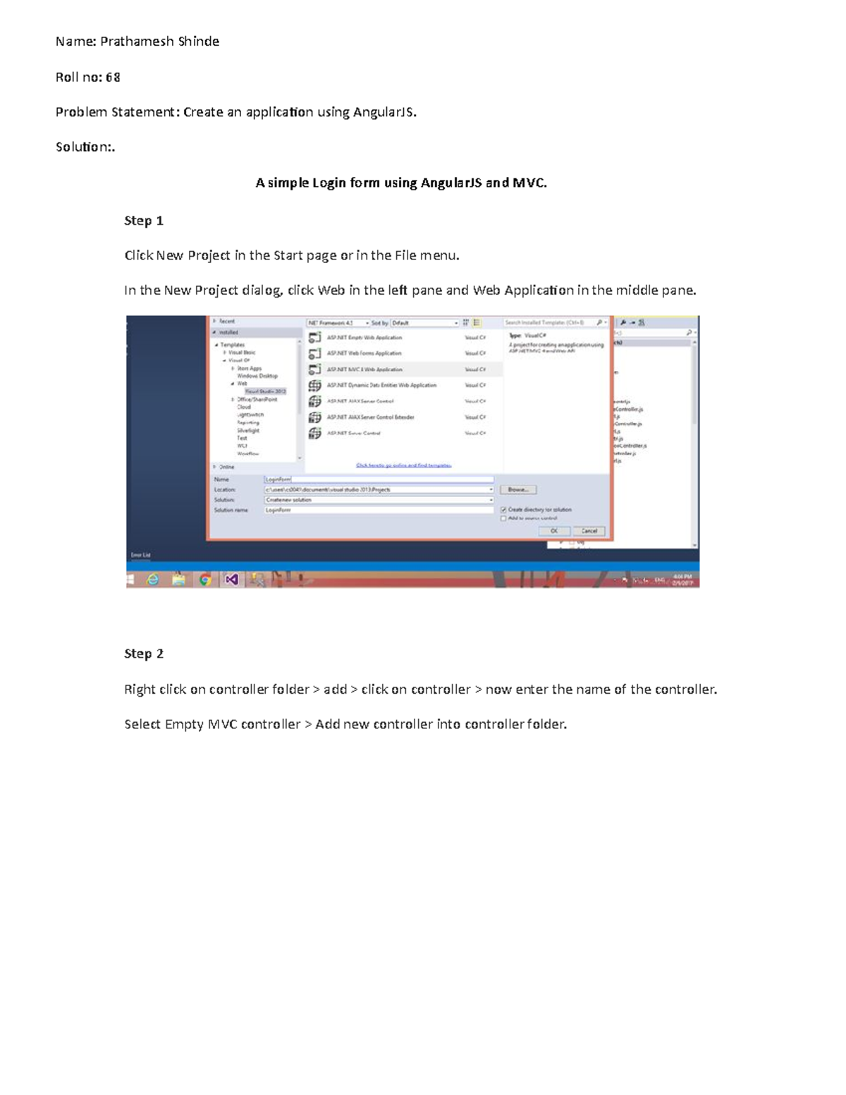 Angular Js Application Tomcat Apache Jquery Javascript Name Prathamesh Shinde Roll No 68