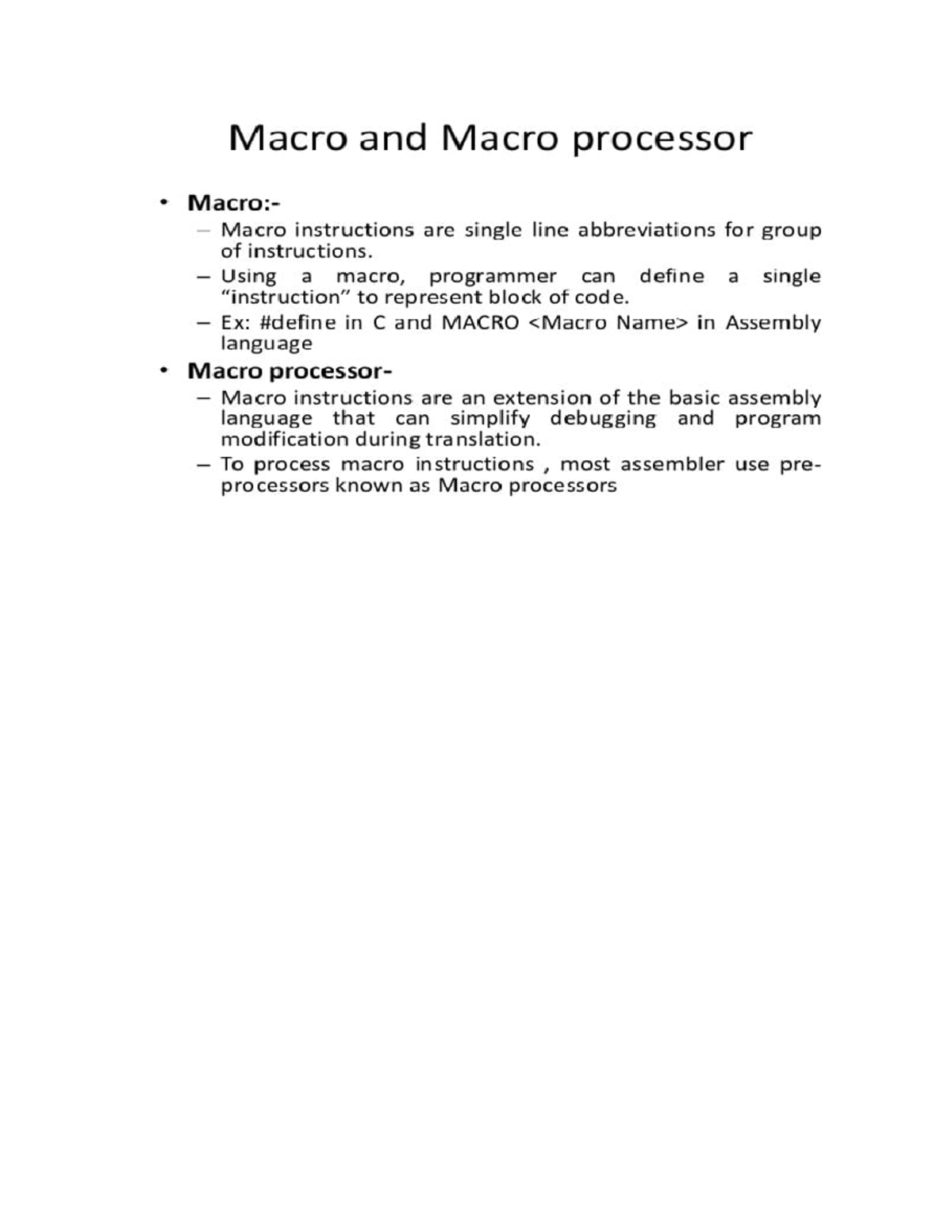 Macros - Computer Science - Studocu