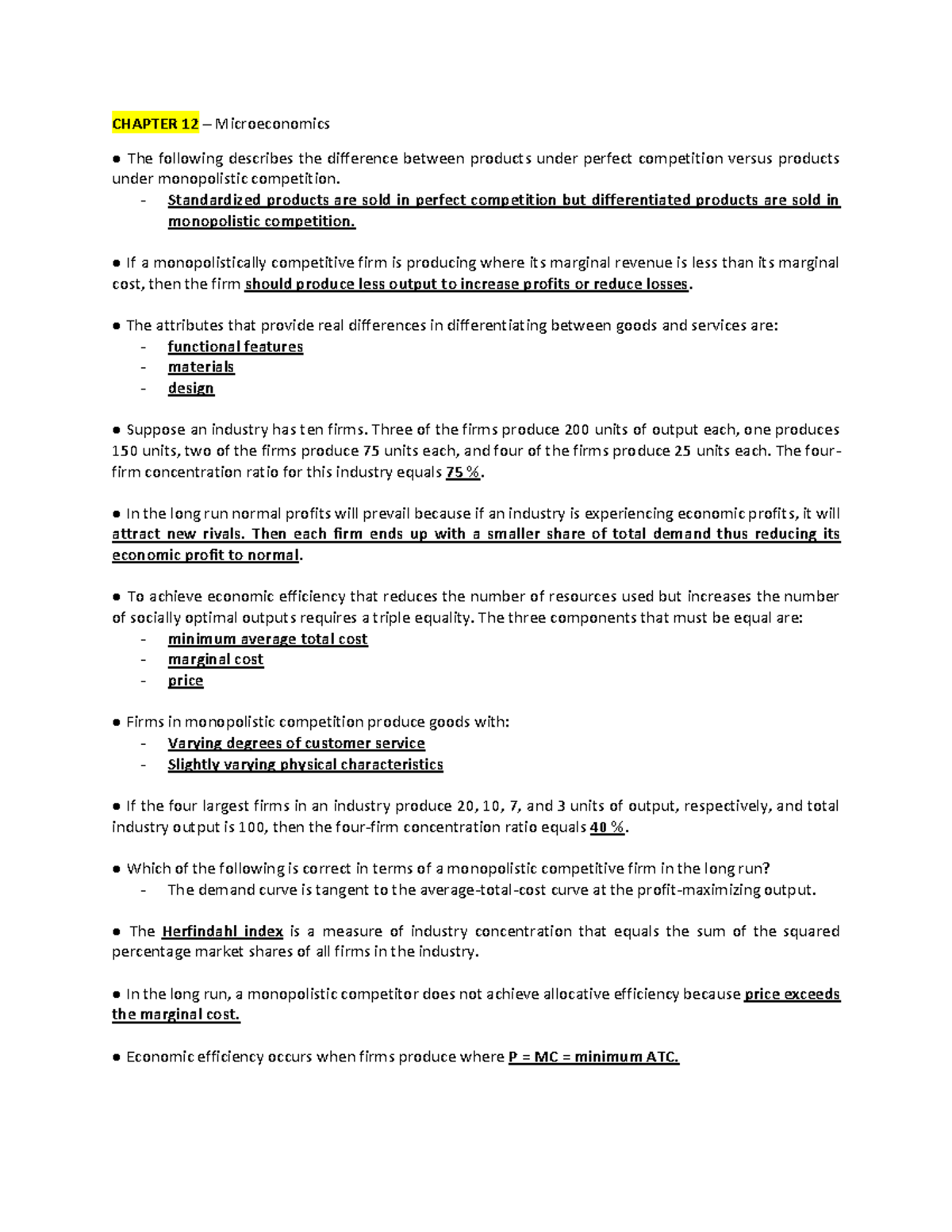 Chapter-12 reviewer for economics - CHAPTER 12 – Microeconomics The ...