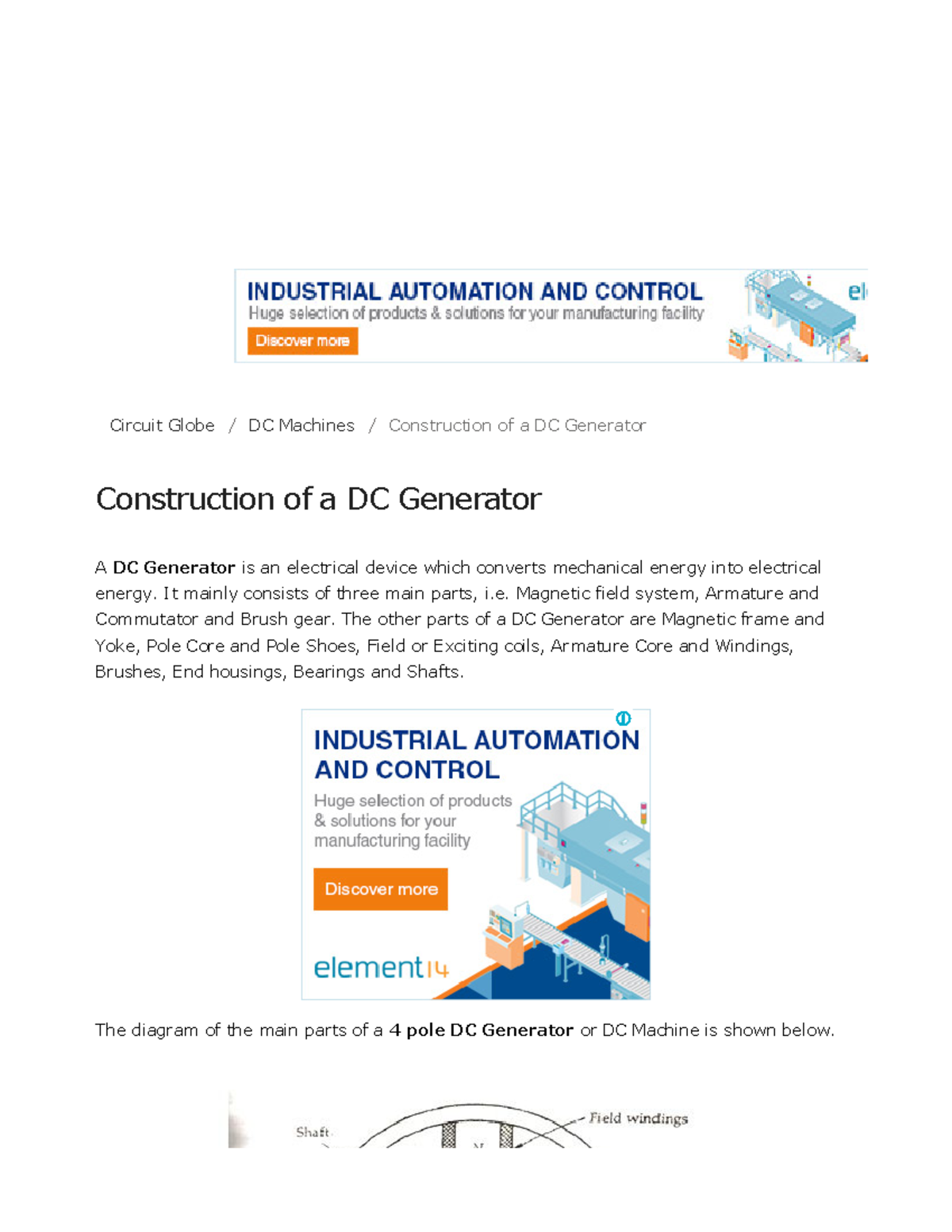 DC Generator Construction - Electrical Engineering and Machines(EEMC ...
