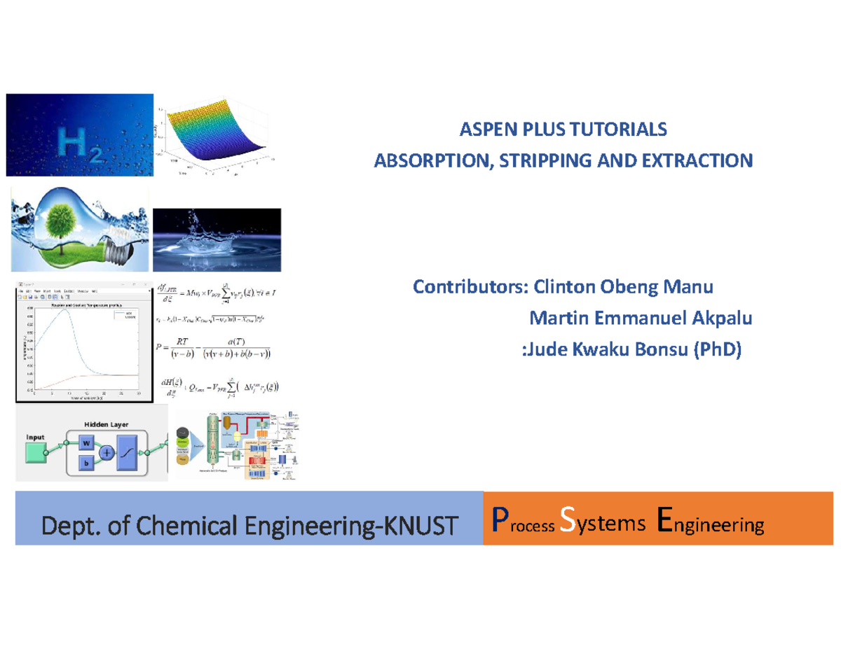 Aspen tutorials 3-2 - Information on how to simulate process - Dept. of ...