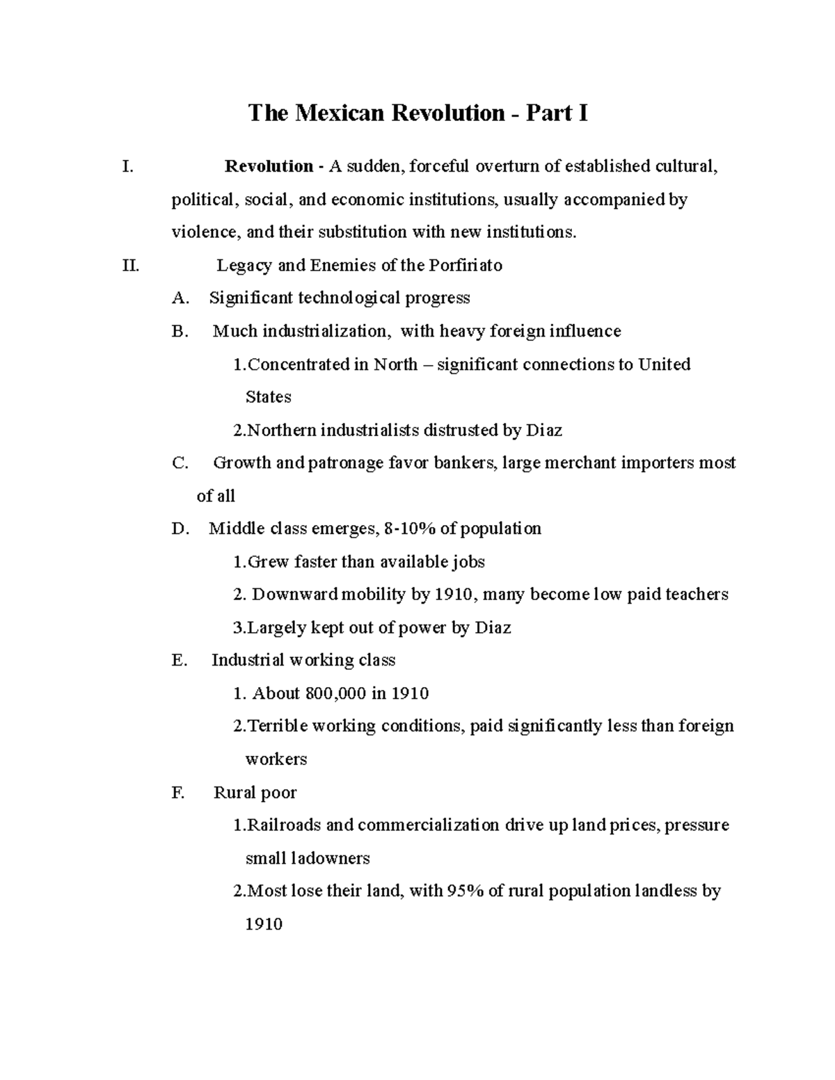 The Mexican Revolution - Revolution - A sudden, forceful overturn of ...