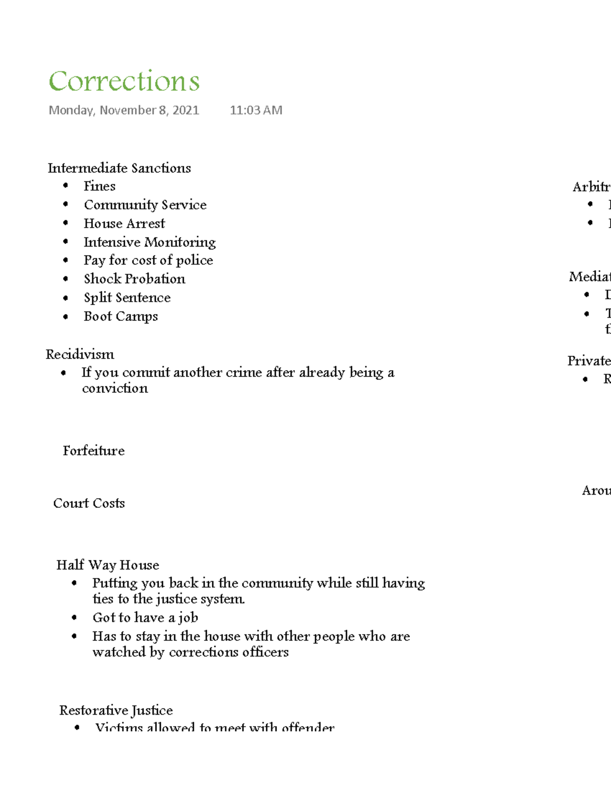 Corrections - Intermediate Sanctions " Fines " Community Service ...