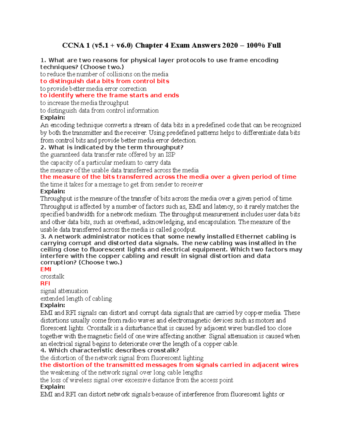 CCNA 1 (v5.1 + v6.0) Chapter 4 Exam Answers 2020 – 100% Full - CCNA 1 (v5 + v6) Chapter 4 Exam ...