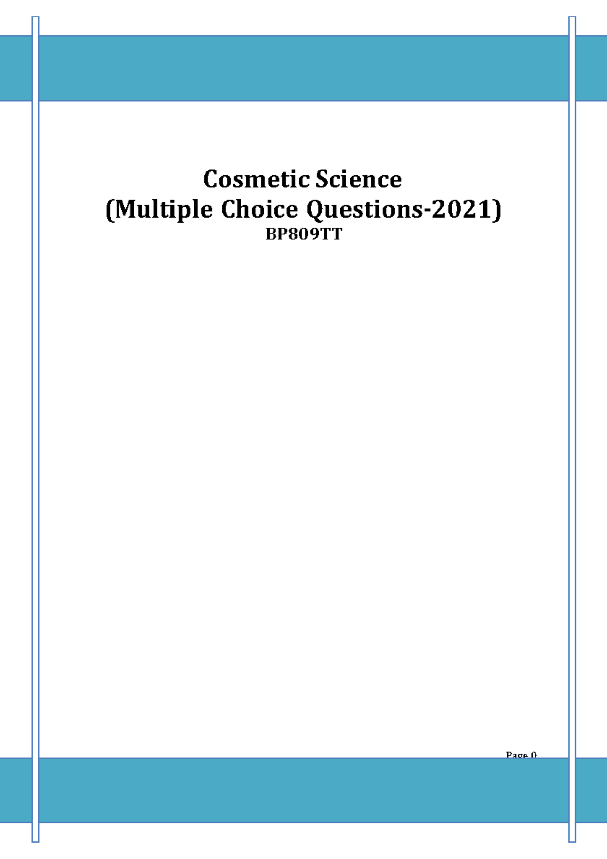 Cosmetic Science-BP809TT - Cosmetic Science - GTU - Studocu