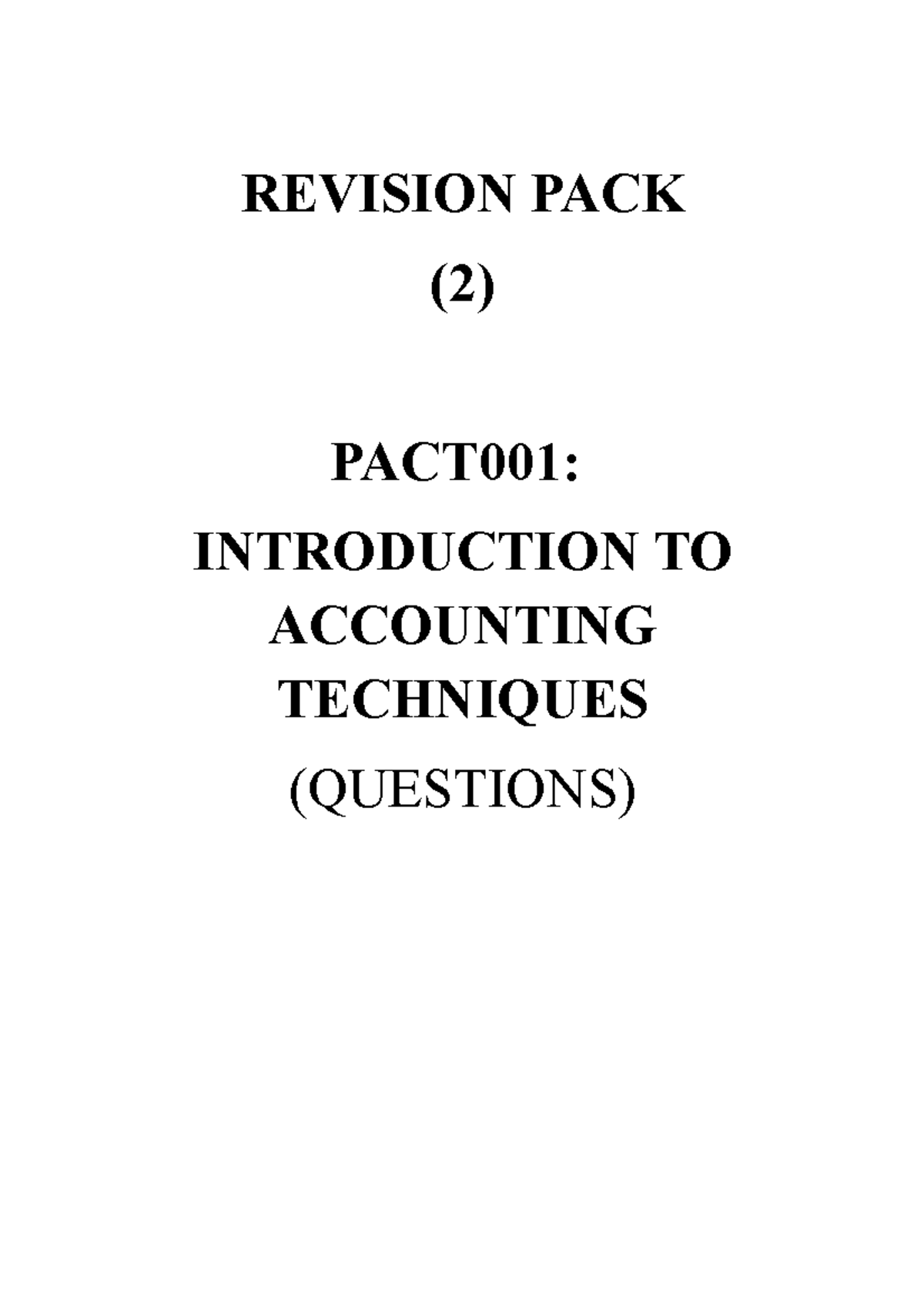 Revision PACK PACT001 SET 2 Question - REVISION PACK (2) PACT001 ...