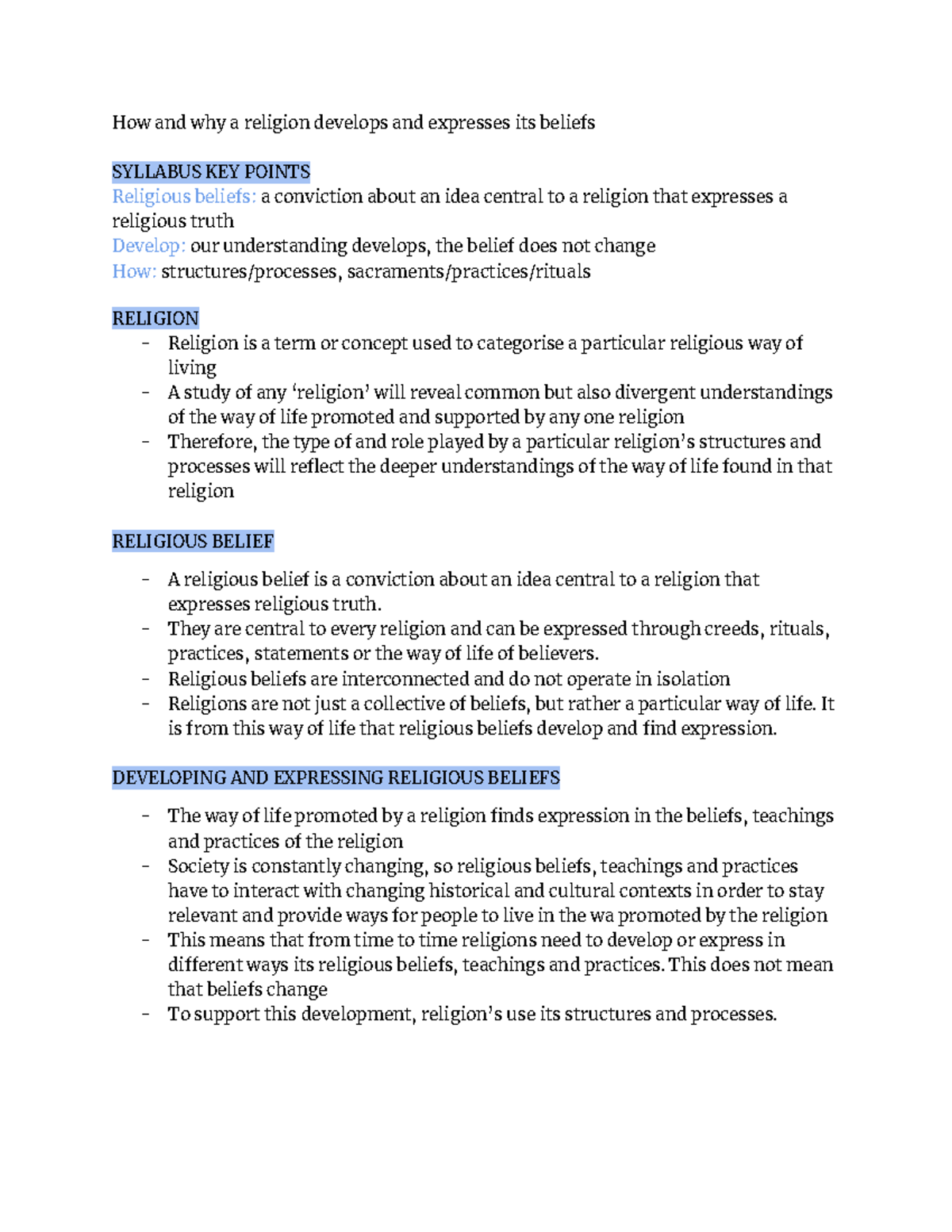 RE UNIT 4 Module 4 - This is full topic notes on how and why a religion ...