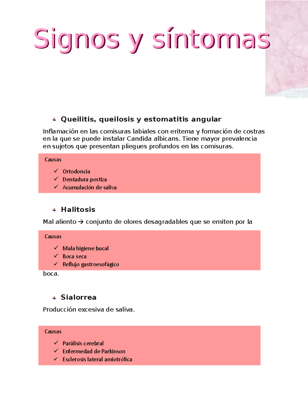 Glosario de signos y síntomas - Queilitis, queilosis y estomatitis ...