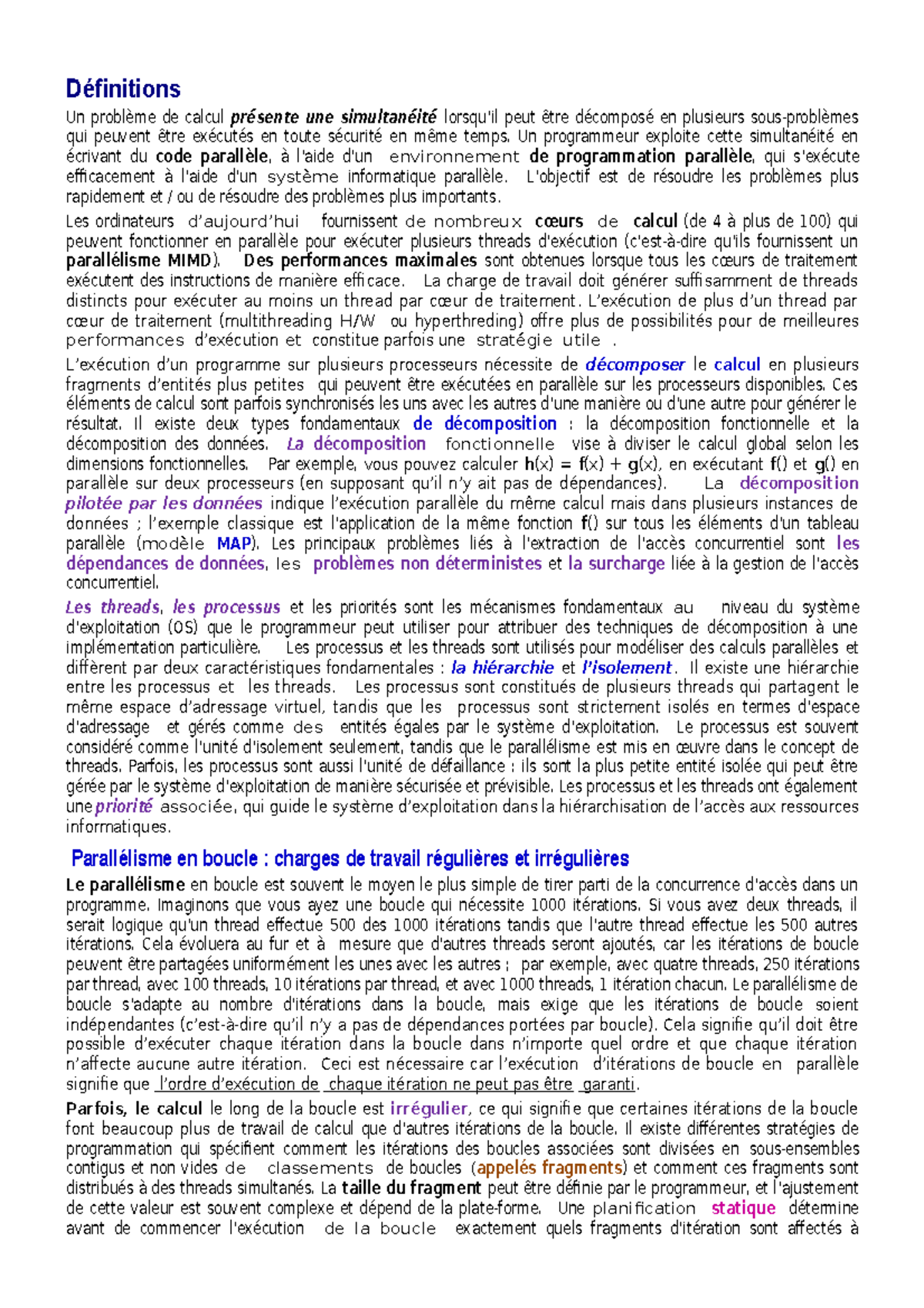 Parallel Programming French AA Apunts doc calculo - Définitions Un ...