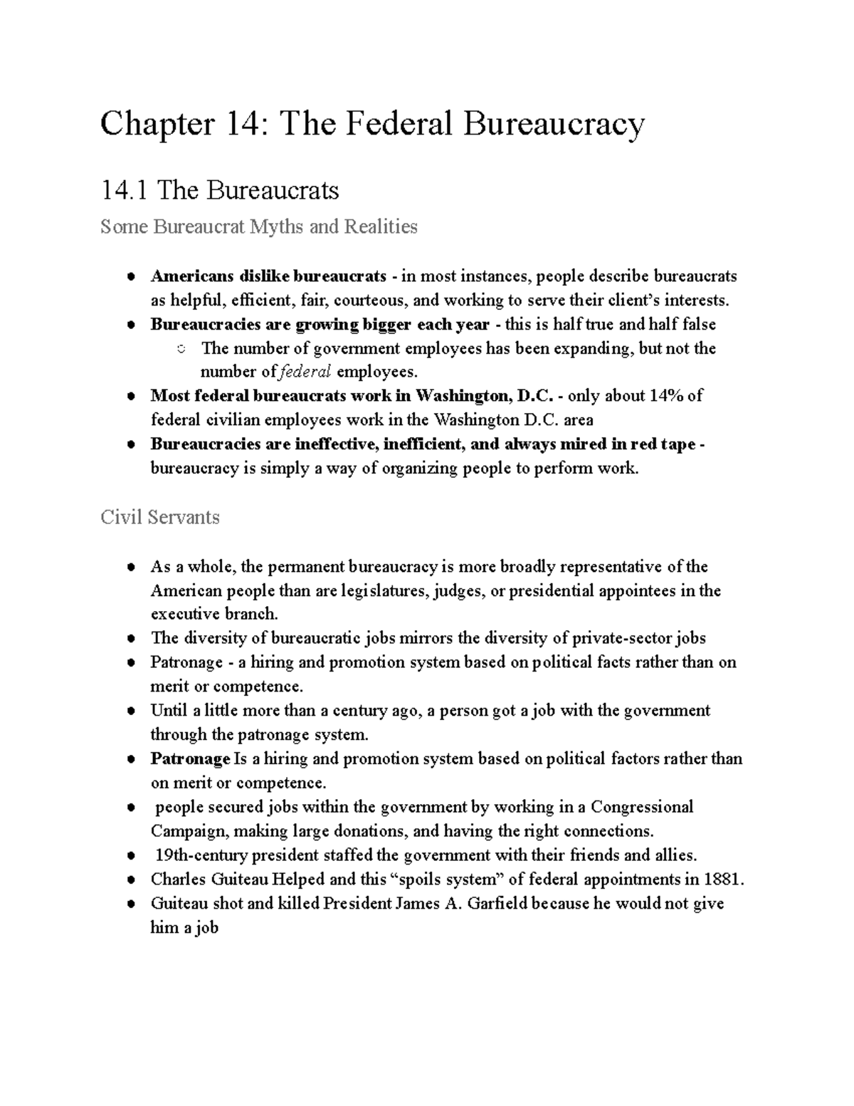 Chapter 14 The Federal Bureaucracy - Chapter 14: The Federal ...