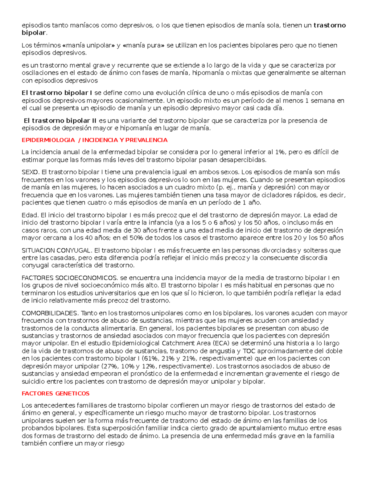 Episodios tanto maníacos como depresivos - Los términos «manía unipolar ...