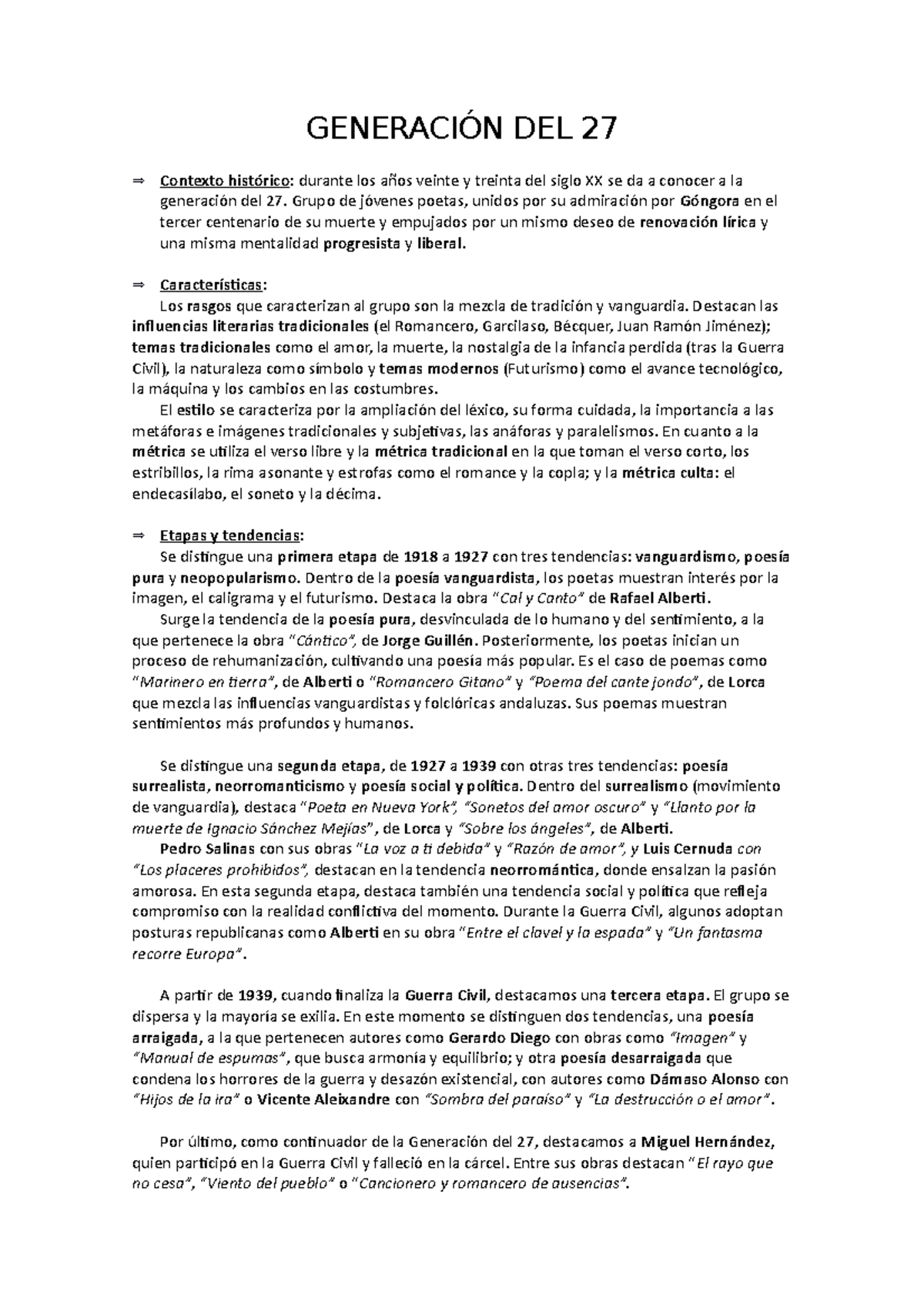 Generación del 27 - hola - GENERACIÓN DEL 27 Contexto histórico ...