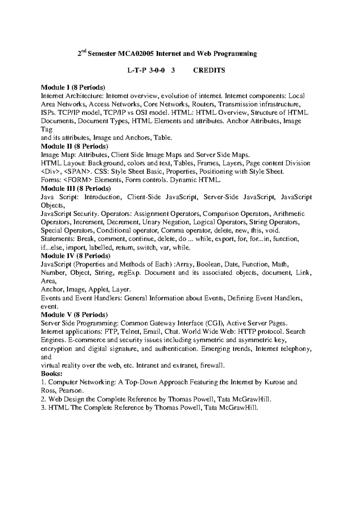 IWP Module-III - 2 nd Semester MCA02005 Internet and Web Programming L ...
