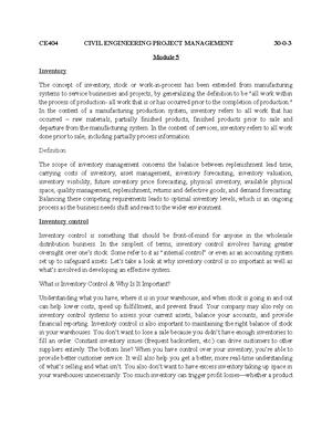 Module 3 - Civil Engineering Project Management- CE404 - CE404 CIVIL ...