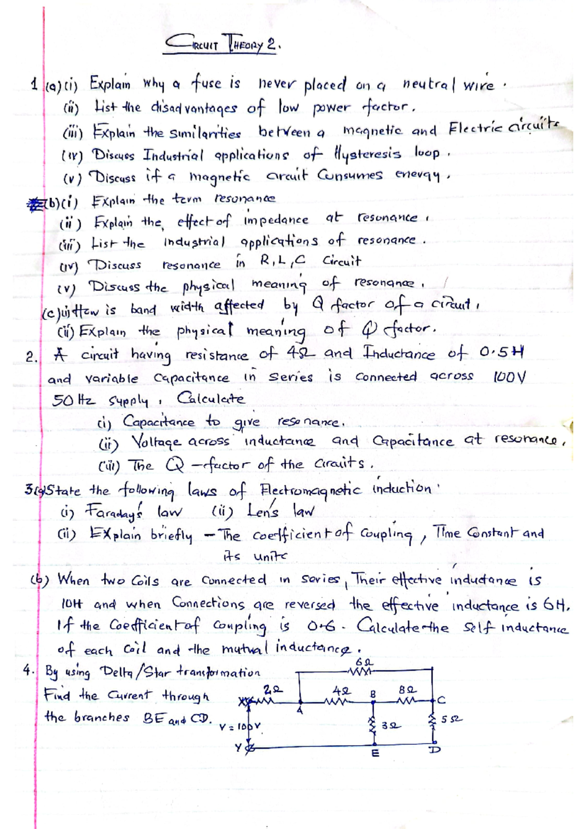 Cat 2. Circuit theory - CIRCUIT THEORY 2. 1 (a) (i) Explain why a fuse ...