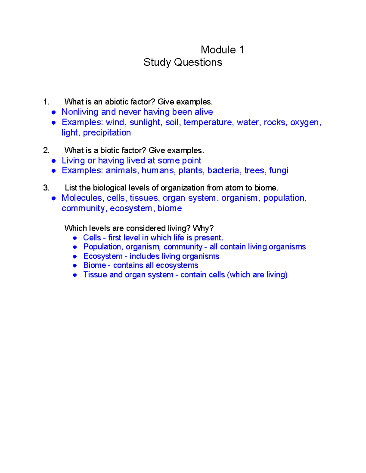 Module 1 - Study Questions - Module 1 Study Questions 1. What is an ...