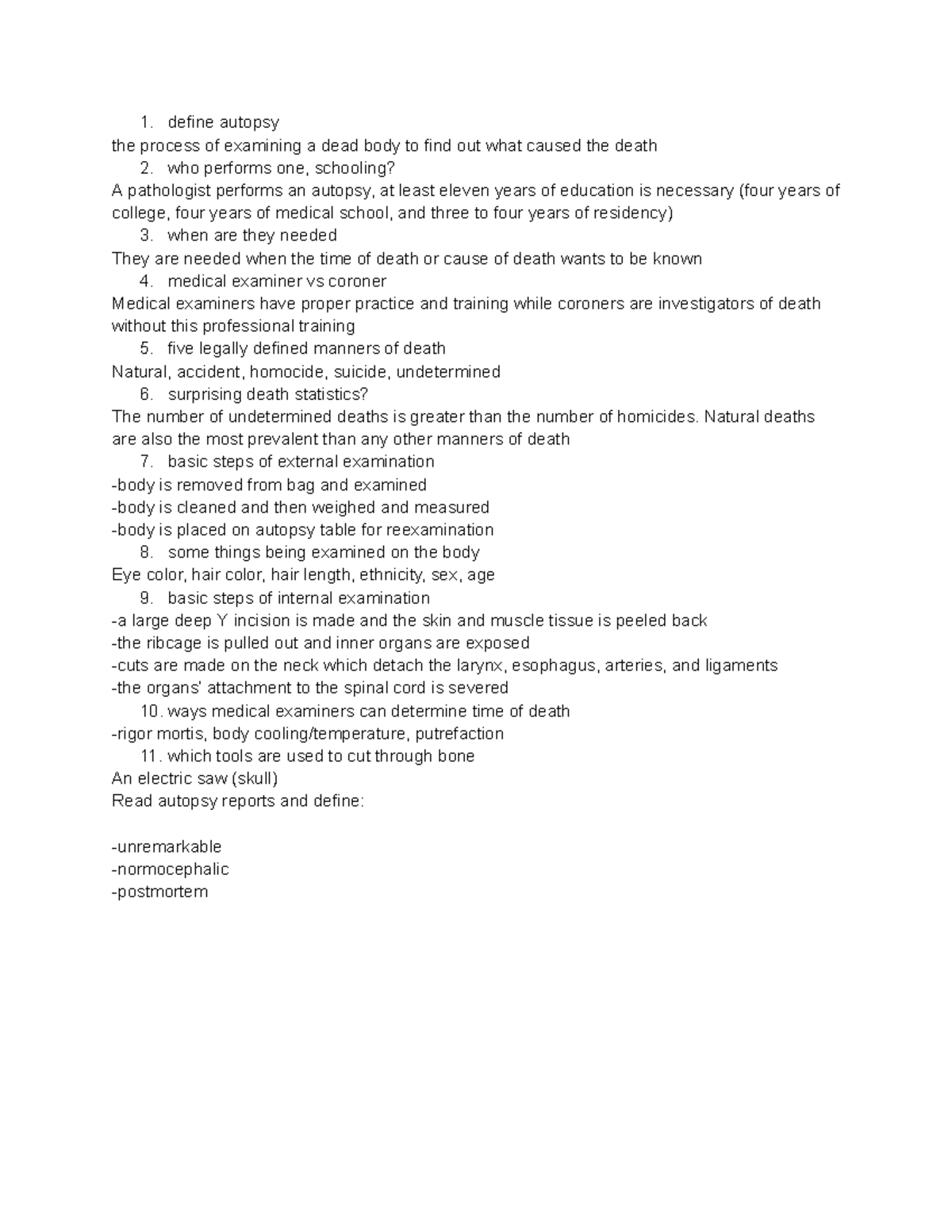 Gulnaaz Dravida - Interactive Notes for Intro to Autopsies - define ...