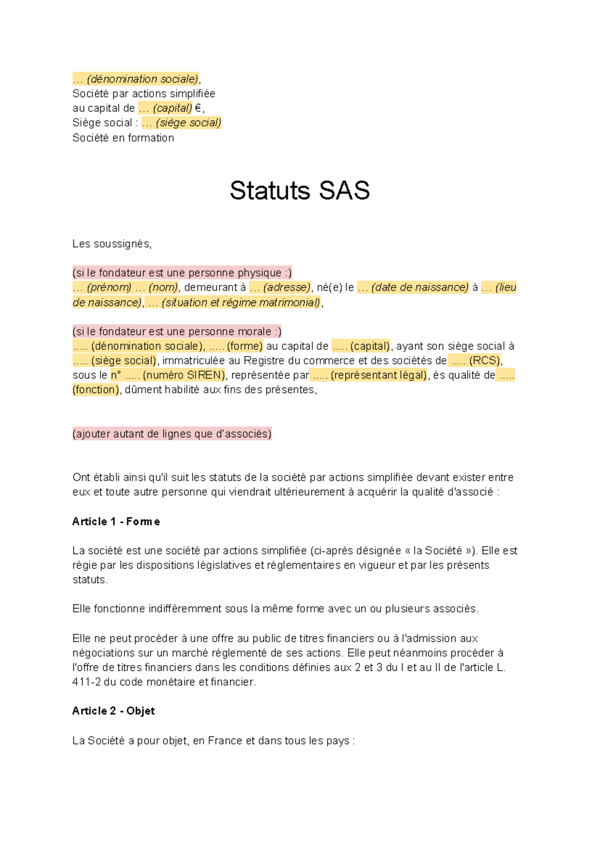 Modele-statuts-sas - this is the lecture notes for the 2023 class of ...