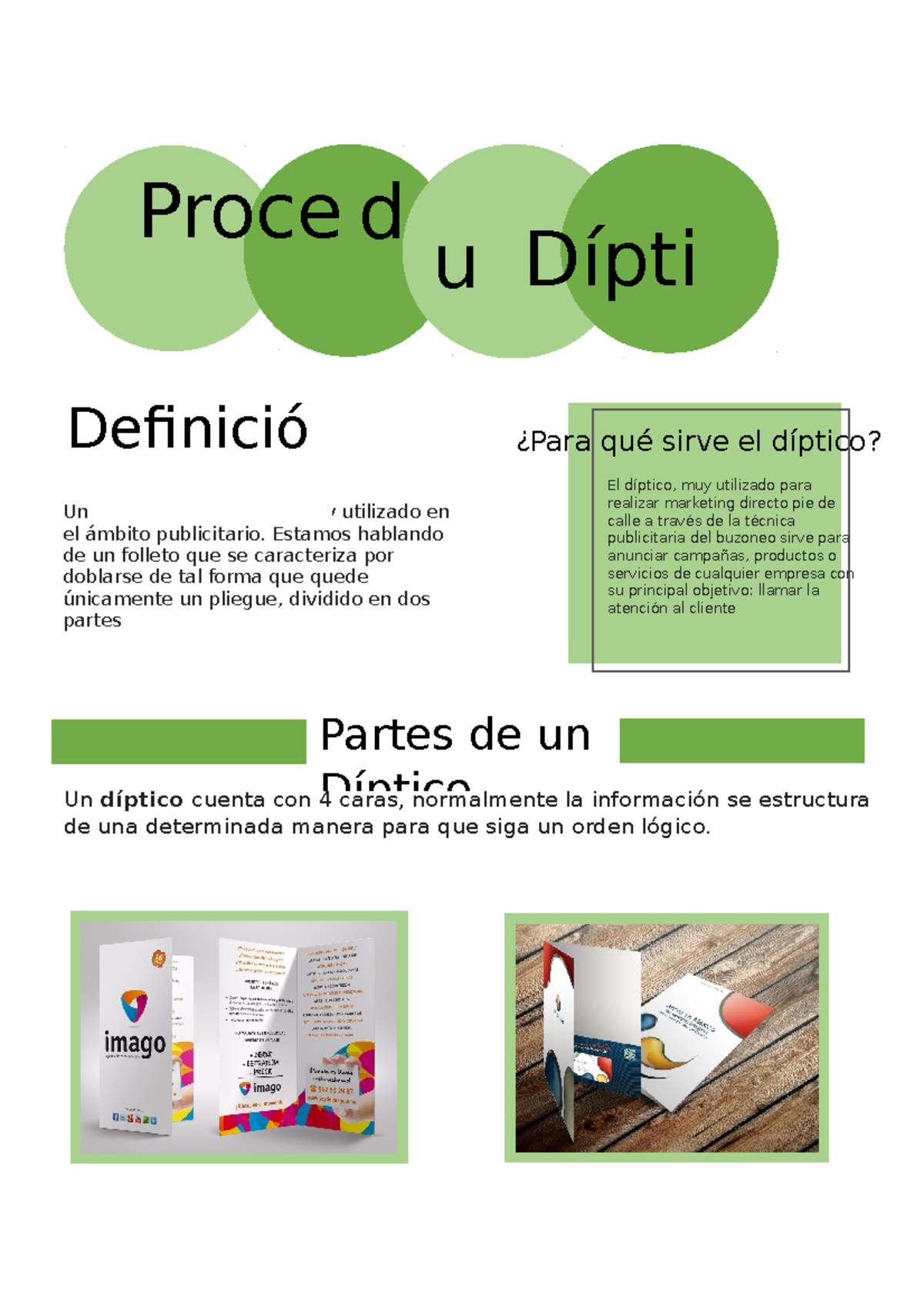 El díptico - espero ayude - Un díptico cuenta con 4 caras, normalmente ...