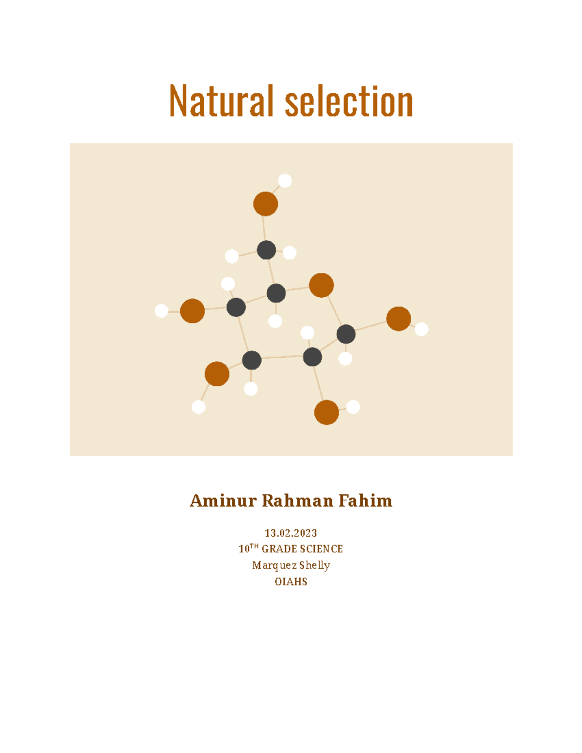 Lab Natural selection - Natural selection Aminur Rahman Fahim 10 TH ...