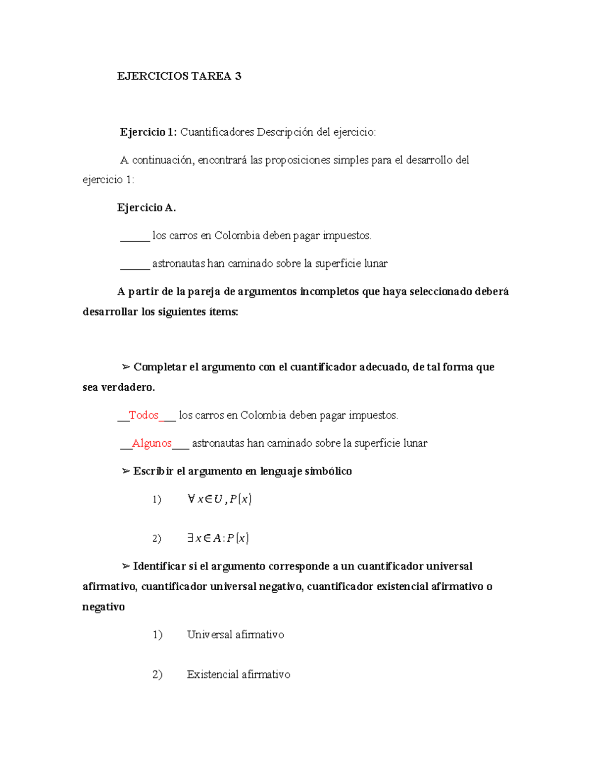 Tarea 3 Ejericcios 1 y 2 - Resumen pensamiento logico matematico - EJERCICIOS TAREA 3 Ejercicio ...